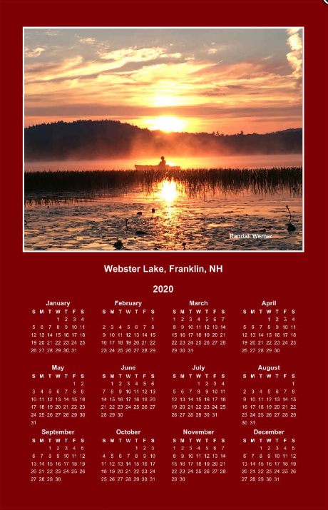 WLA Calendar for Sale - Webster Lake Association